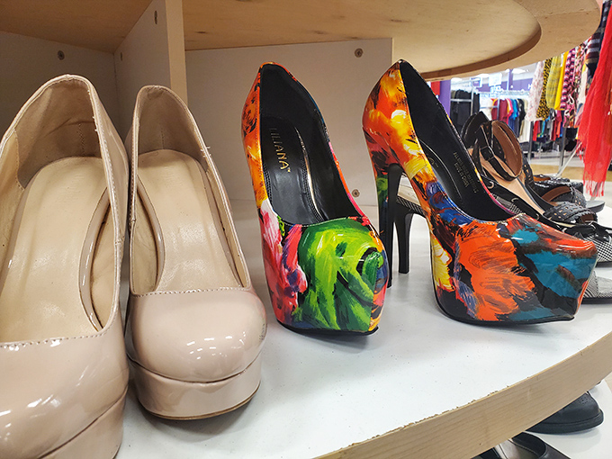 High fashion meets high value in this footwear lineup. Those multicolored platforms could take you straight to Studio 54&mdash;or just to brunch.