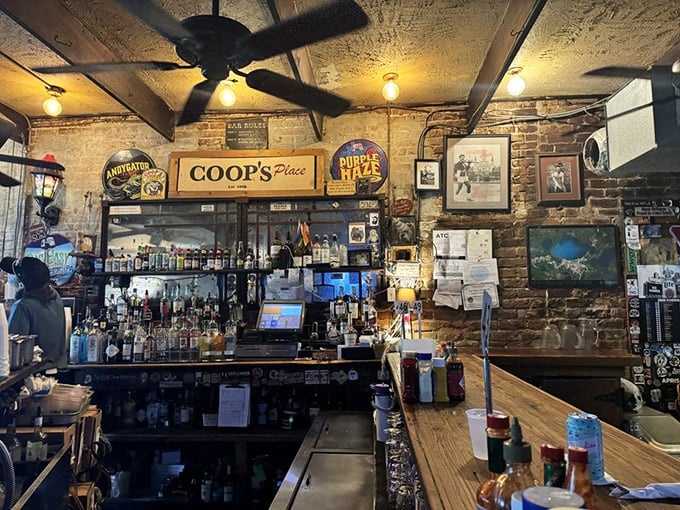 The bar at Coop's isn't just where drinks are made&mdash;it's command central for some of the best food and drink decisions you'll ever make.