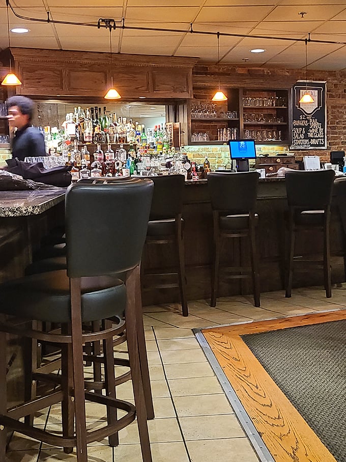 The well-stocked bar promises liquid adventures ranging from local craft beers to sophisticated cocktails that complement rather than compete with your meal.