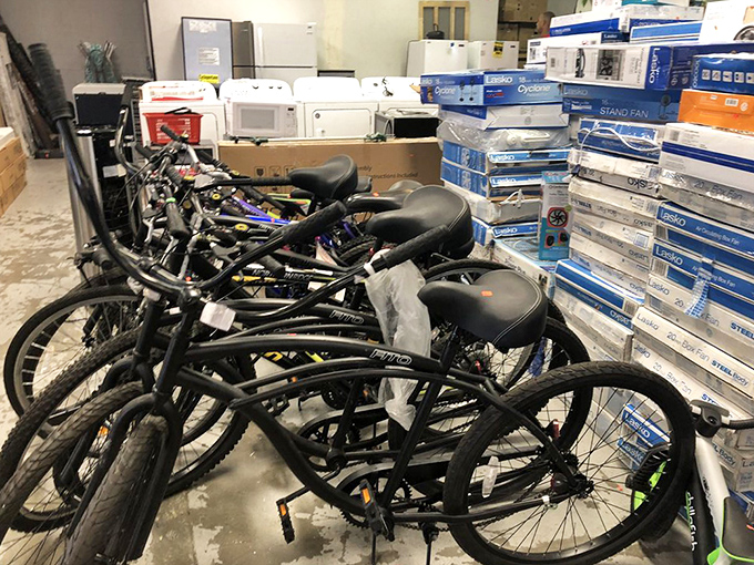 Bicycles ready to roll into someone's garage and collect dust&mdash;or actually get used, your choice really.