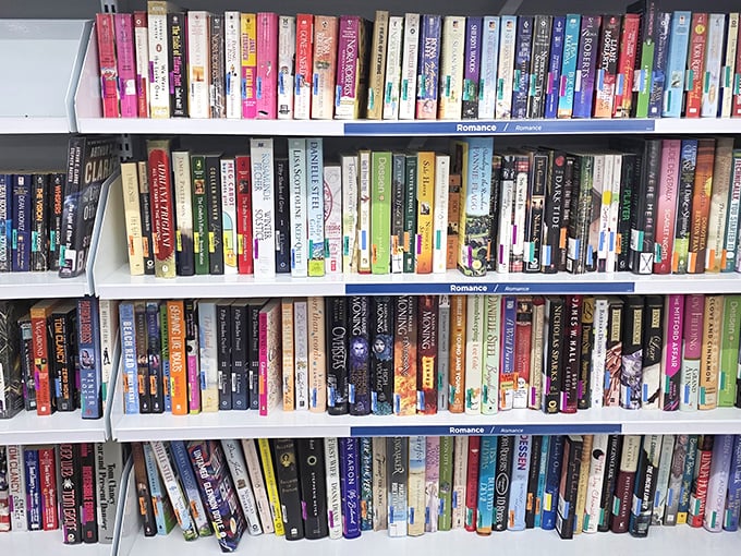 The romance section &ndash; where literary passions get a second chance at love. Fifty shades of previously-enjoyed paperback adventures.