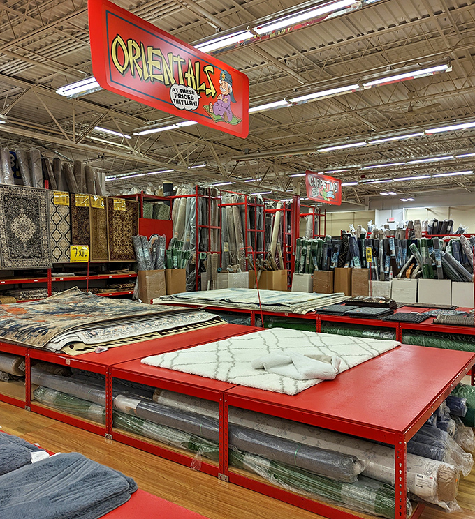 The "Orientals" rug section offers floor coverings that would make any living room feel instantly upscale. Decorating dreams at down-to-earth prices.
