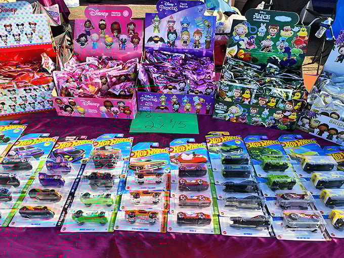 Childhood nostalgia by the boxful&mdash;Hot Wheels and Disney figurines creating impromptu time machines to simpler Saturday mornings.