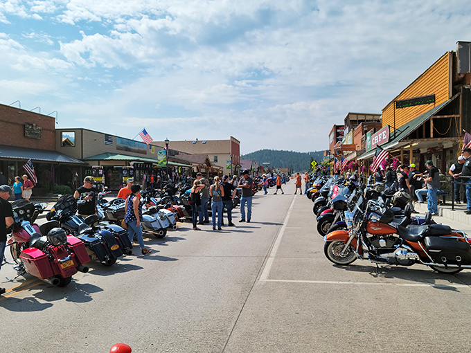 When Sturgis Rally comes to town, Main Street transforms into a chrome-lover's dream of two-wheeled freedom machines.