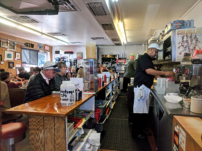 The counter seating&mdash;where solo diners become part of the Village Coffee Shop family and breakfast theater unfolds before your eyes.