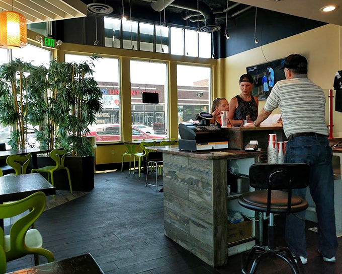 The counter where dreams come true. Behind that unassuming setup lies a kitchen that punches way above its weight class.