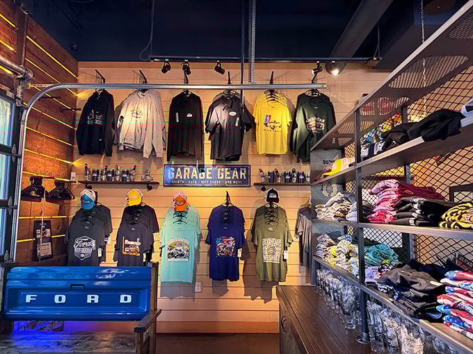 The merchandise corner lets you take home a souvenir that doesn't require refrigeration &ndash; though the shirts might make you hungry later.