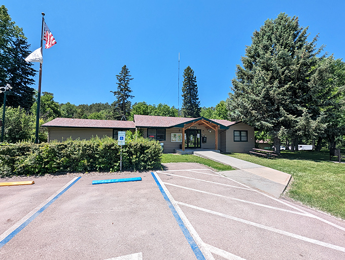 The unassuming headquarters of outdoor adventure – where friendly park staff have answered "How far to the waterfall?" approximately 10,000 times.