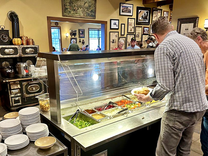 The salad bar&mdash;where Midwesterners demonstrate that vegetables are merely vehicles for delicious toppings and dressings.