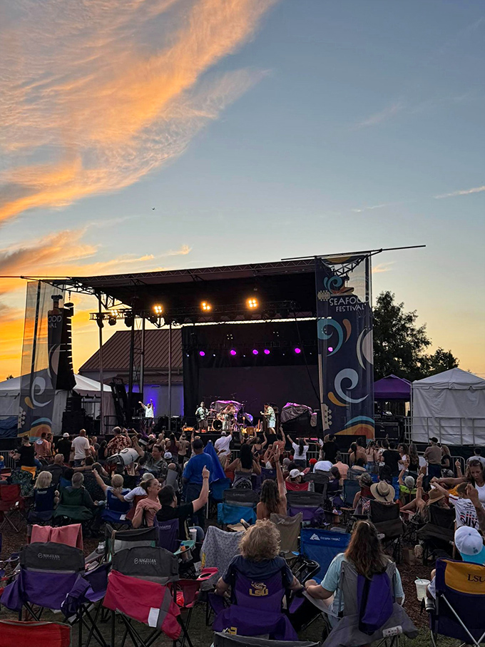 As the sun sets on the Seafood Festival stage, the real stars are the locals who've been perfecting their dance moves since the 1970s.