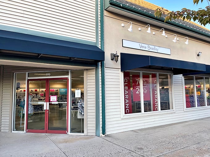 Vera Bradley's storefront promises pattern-lovers a paradise of prints and possibilities without the premium downtown prices.