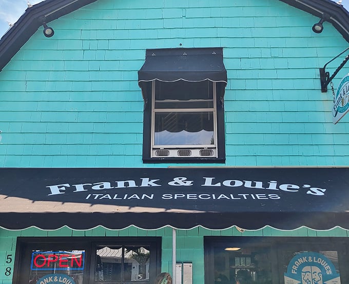 The charming exterior of Frank & Louie's promises Italian specialties that transport you straight to the old country with each bite.