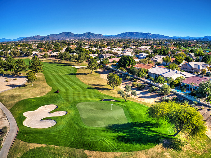 Alta Mesa Golf Club's perfectly manicured greens create an emerald oasis amid the desert landscape&mdash;where water hazards actually look refreshing.