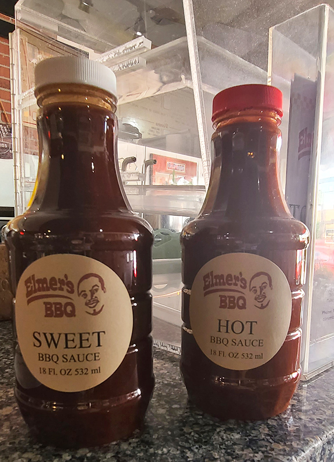 Two bottles, infinite possibilities. Elmer's sauces offer that perfect balance between enhancing the meat's flavor without overwhelming its smoky character.
