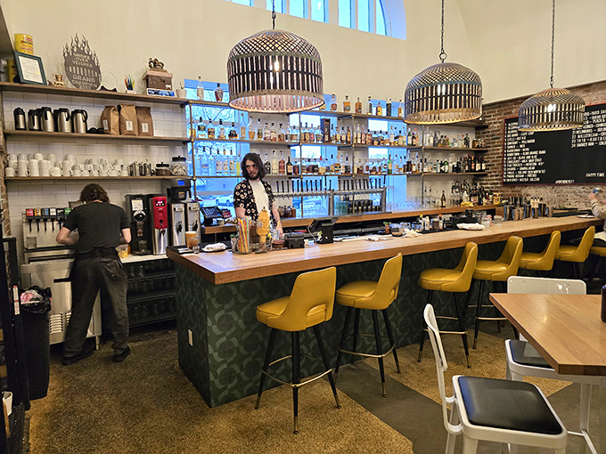 The bar gleams with promise, its well-stocked shelves suggesting that while barbecue may be the star, the supporting cast deserves applause too.