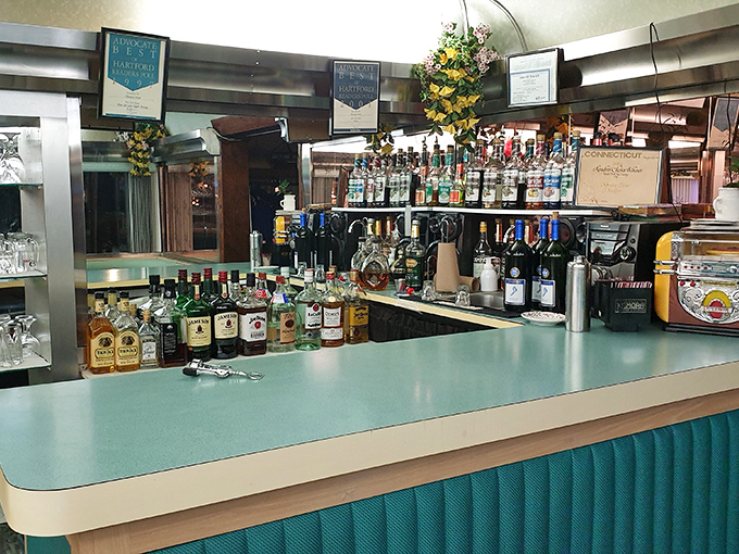 A fully stocked bar because sometimes your pancakes need a Bloody Mary companion. Breakfast of champions, indeed!