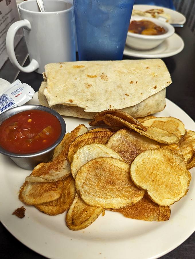 The breakfast burrito with homemade chips&mdash;where Appalachia meets the Southwest in a hand-held package of morning delight.