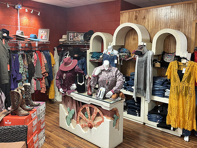 Brito's Western Wear isn't just a store&mdash;it's a cultural experience where western fashion meets authentic ranch functionality in a warm, wood-paneled space.
