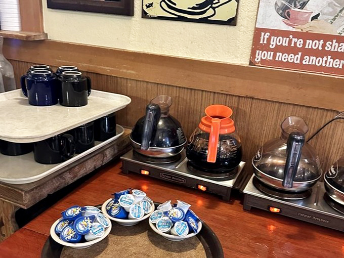 The coffee station&mdash;where Wyoming mornings officially begin and where "I'll just have one cup" becomes the day's first broken promise.