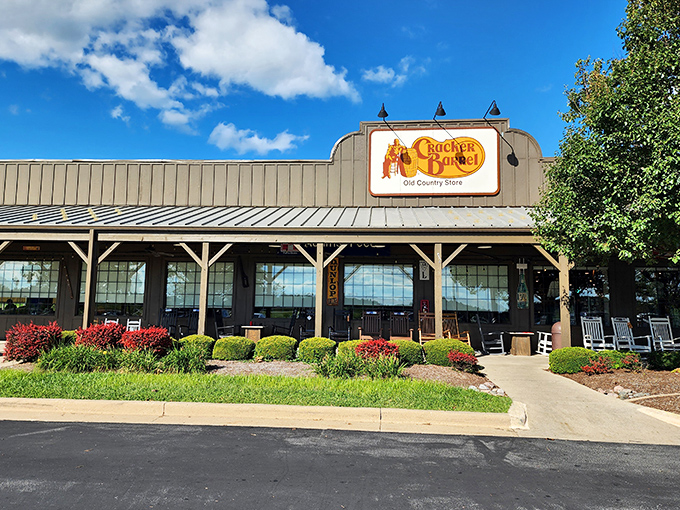 Cracker Barrel offers road-trip nostalgia and comfort food classics, with those iconic rocking chairs practically begging you to sit a spell.