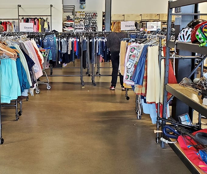 Serious shoppers navigate the racks with practiced efficiency. The pros know—hesitation means missing out on that perfect find.