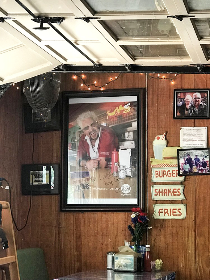 That's Guy Fieri on the wall&mdash;even the Mayor of Flavortown knows a good burger joint when he sees one.