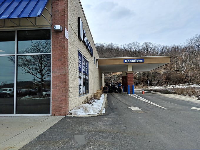 The donation drive-through: where yesterday's impulse purchases become tomorrow's treasures in the circle of retail life.