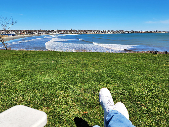 Easton's Beach stretches like nature's welcome mat. Nothing beats kicking back on the grass, watching waves roll in while contemplating absolutely nothing important.