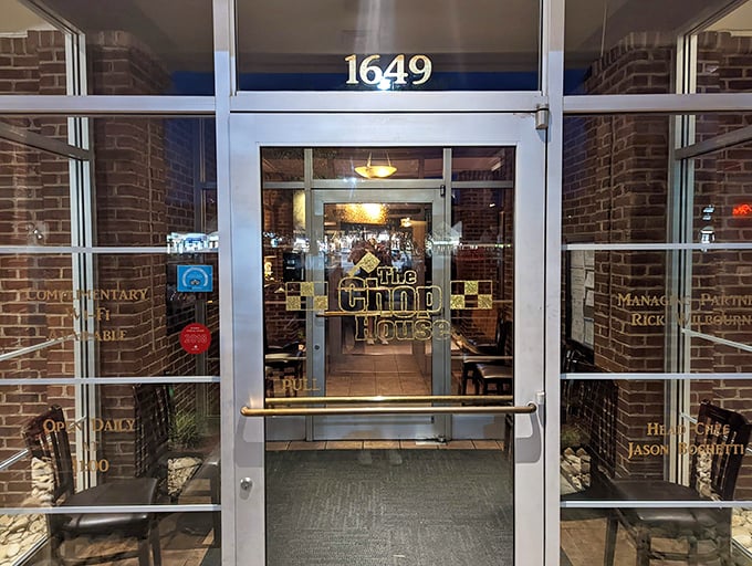 The entrance beckons with golden lettering &ndash; a portal to a world where calories don't count and prime rib dreams come true.
