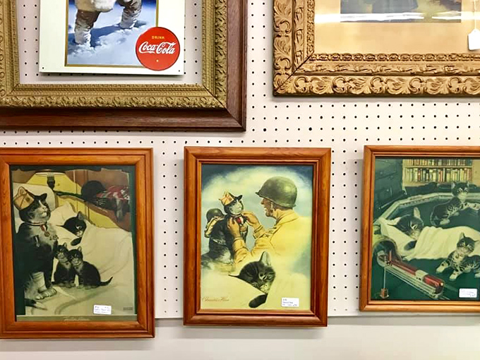 Framed feline artwork that reminds us cats have always been internet famous, long before the internet existed.