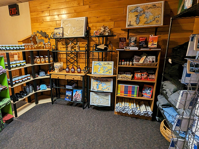 The gift shop offers a chance to take a piece of Upper Peninsula charm home, minus the actual Sweetroll (which wouldn't survive the trip).