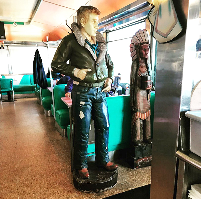 Not all d&eacute;cor needs explanation. These vintage figures stand guard over decades of diner traditions, silently approving your decision to order extra bacon.