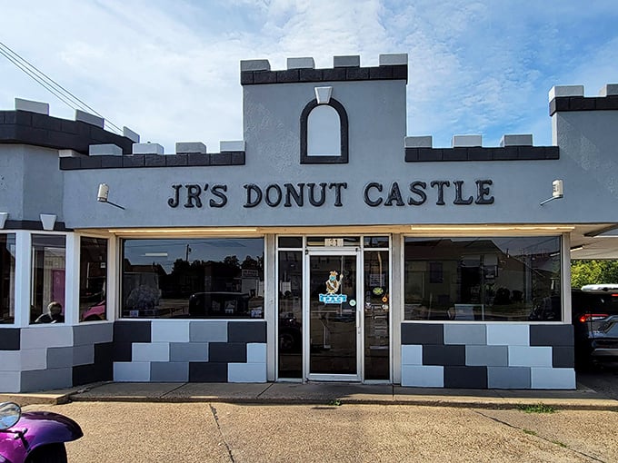 JR's Donut Castle takes its royal theme seriously with battlements and all. The kingdom where calories don't count and frosting reigns supreme.