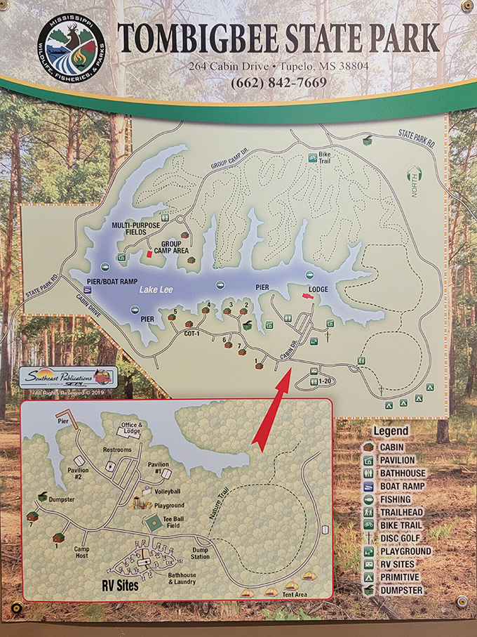 Your treasure map to adventure &ndash; Tombigbee's layout reveals hidden coves, secret trails, and perfect fishing spots waiting to be discovered.