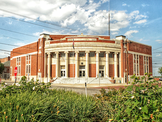 Memorial Hall's classical columns aren't putting on airs; they're honoring the dignity of civic life in a town that values its heritage.