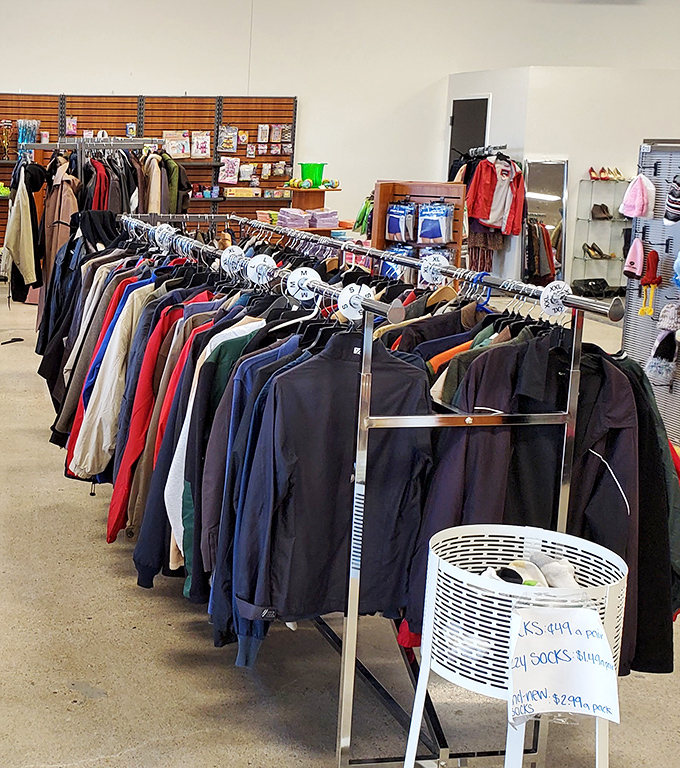 Men's jackets lined up like old friends at a reunion&mdash;each with its own character and stories hidden in the pockets.
