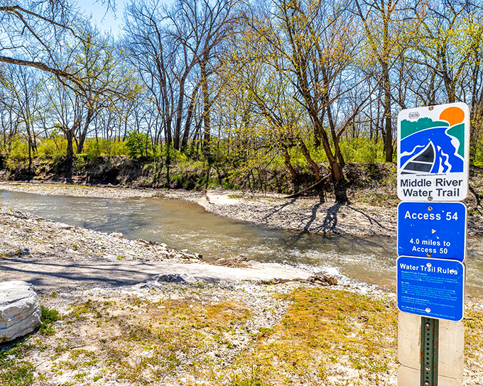 Middle River's peaceful waters offer fishing and hiking adventures right in your own backyard paradise.