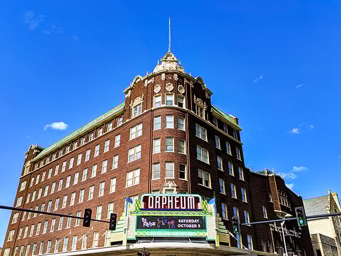 The historic Orpheum Theatre's marquee promises entertainment in a building that's seen more drama than a Thanksgiving dinner with extended family.