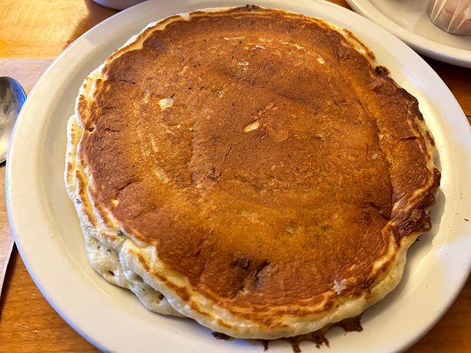 The pancake that ate Manhattan &ndash; a plate-sized testament to the belief that breakfast should leave you satisfied until dinner, possibly tomorrow's dinner.