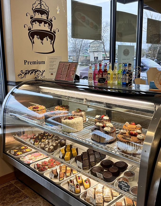 This display case is what dreams are made of&mdash;row upon row of meticulously crafted desserts that make choosing just one a delicious dilemma.