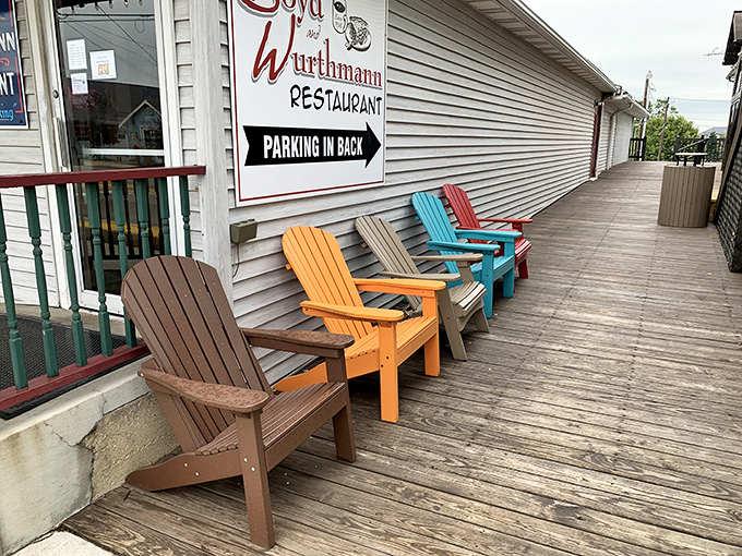 The sign promises "Home Style Cooking"&mdash;three words that carry more comfort than all the self-help books ever published.