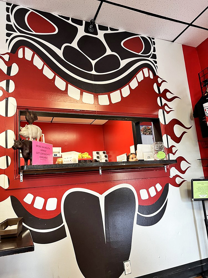 That mouth mural isn't just decoration&mdash;it's truth in advertising. The pickup window promises flavors that'll leave you speechless except for "wow."