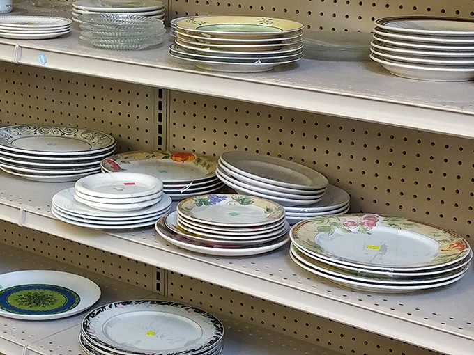 Dinner plate roulette: Mix and match your way to the most eclectic table setting in town. Grandma's china pattern might be hiding here!