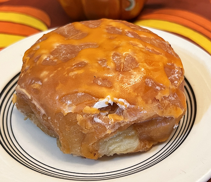 The Pumpkin Spice Buttercream donut doesn't just embrace fall&mdash;it gives it a bear hug. Autumn on a plate, no Instagram filter needed.