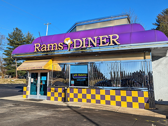 Rams Diner's purple crown jewel status is well-earned &ndash; where breakfast is served all day and the coffee never stops flowing.