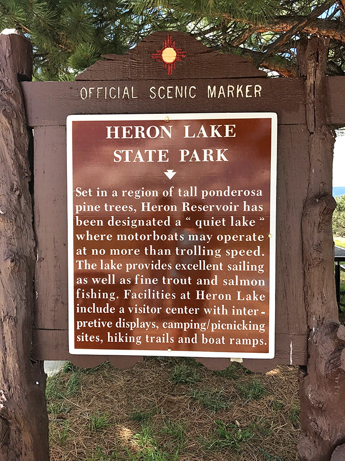 The official scenic marker tells you it's beautiful here, just in case the panoramic postcard-worthy views weren't obvious enough.