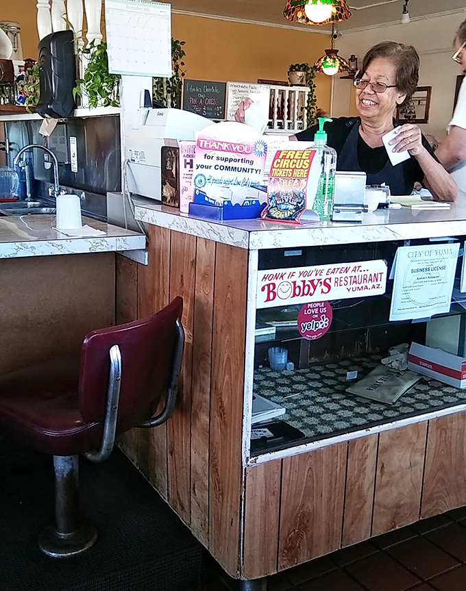 The cashier's station&mdash;where you'll settle your surprisingly reasonable bill and promise yourself to return soon.