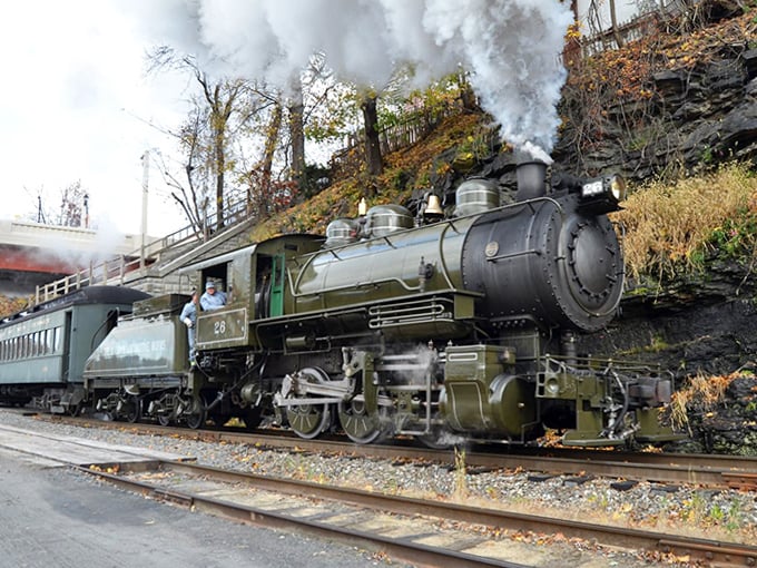 The steam locomotive recalls Carbondale's industrial heritage, when coal was king and opportunity flowed like the Lackawanna River.