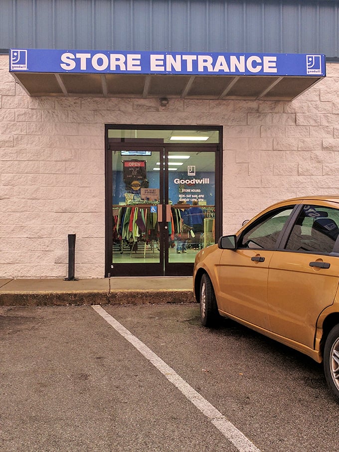 The portal to possibility. Behind these unassuming doors lies a universe where budget-conscious shoppers become treasure hunters with shopping carts.