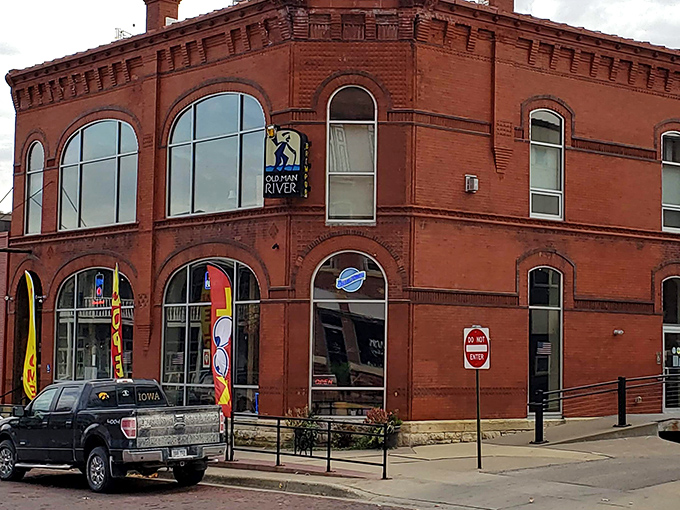 The Old Man River Restaurant & Brewery occupies a corner brick building that's as substantial as the comfort food served inside.